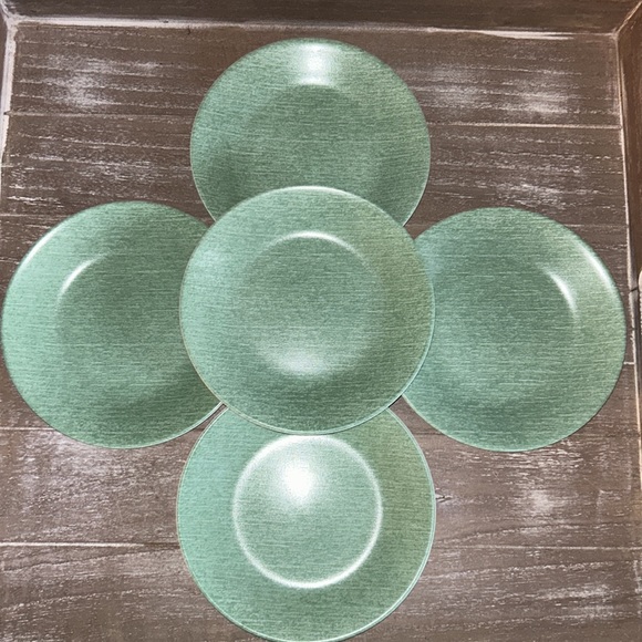 Corelle | Dining | Corelle Green Linen 5 Bread Butter Plates | Poshmark